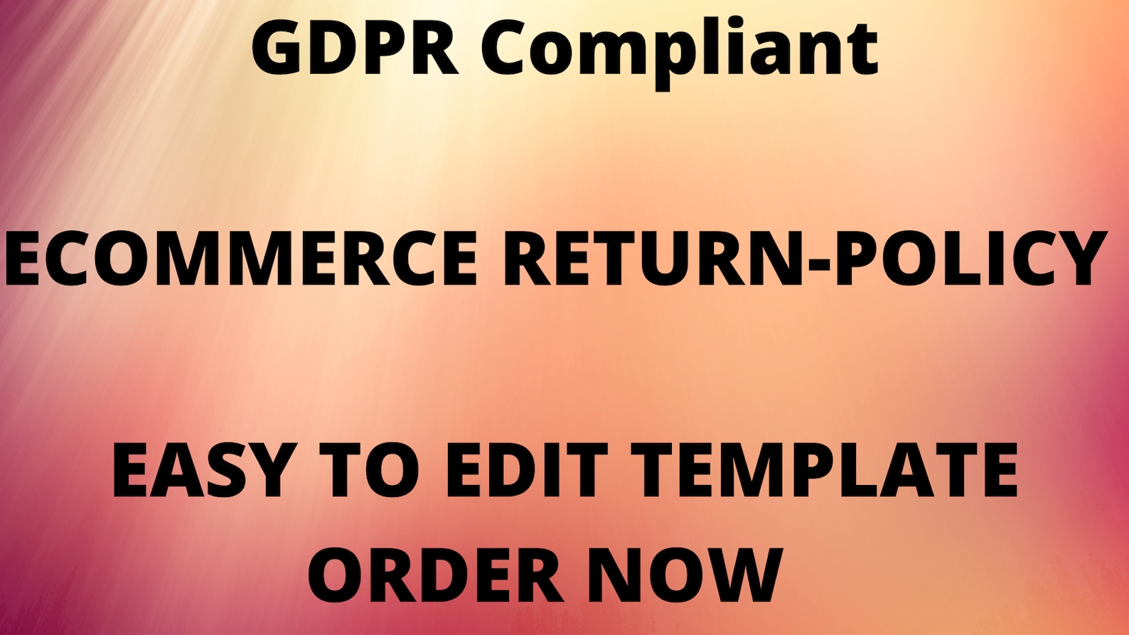 E Commerce Return and Refund Policy /easy to Fill in Template / Word ...