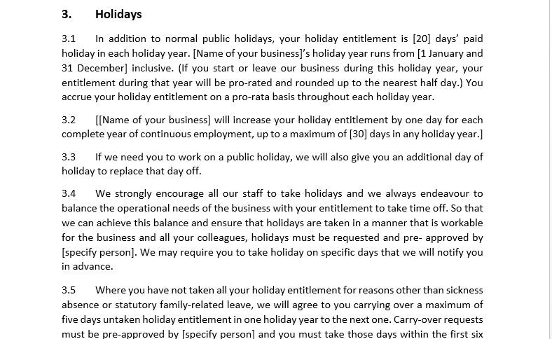 Employment Contract/ UK Contract of Employment for Work /business/ Job ...