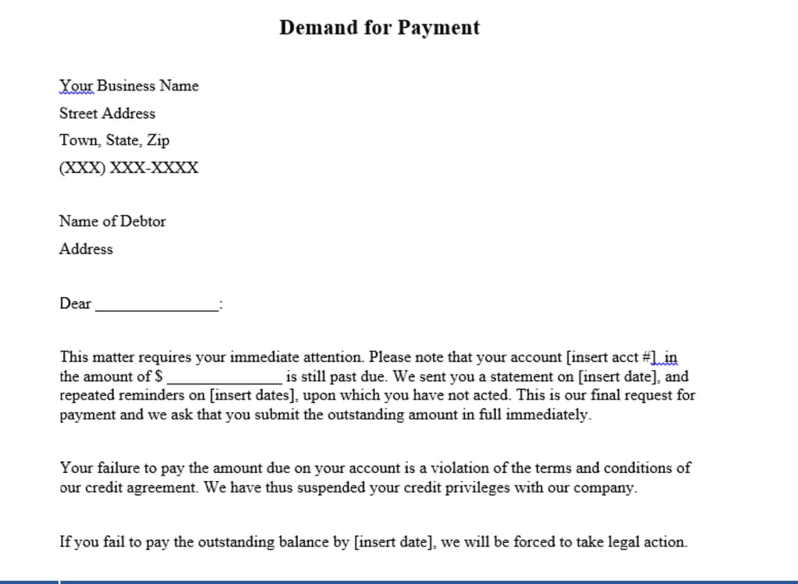 5 Business Essential Bundles of Payment Reminders Demand Letters/ Debt ...