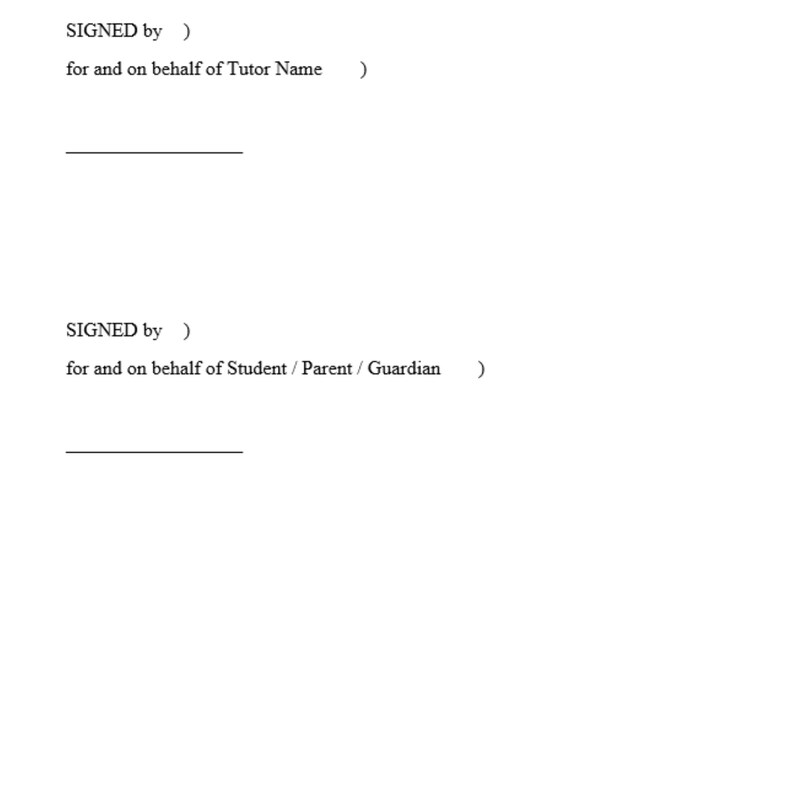 Private Tutor Agreement /independent Contractor/ Tutor Terms /tutoring ...