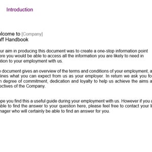 Easy to Edit Employee Handbook / Manual /staff Handbook /small Business ...