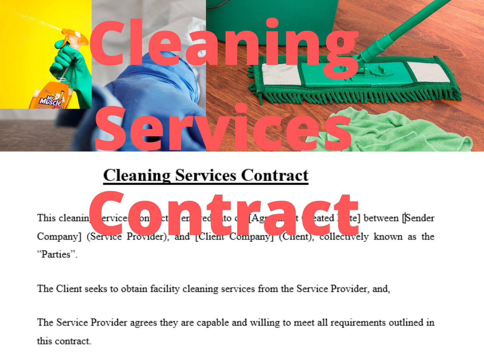 Cleaning Service Contract Template /client Agreement / House Cleaning ...