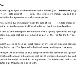 Commission Agreement Template / Commission Sales Agreement / Microsoft ...