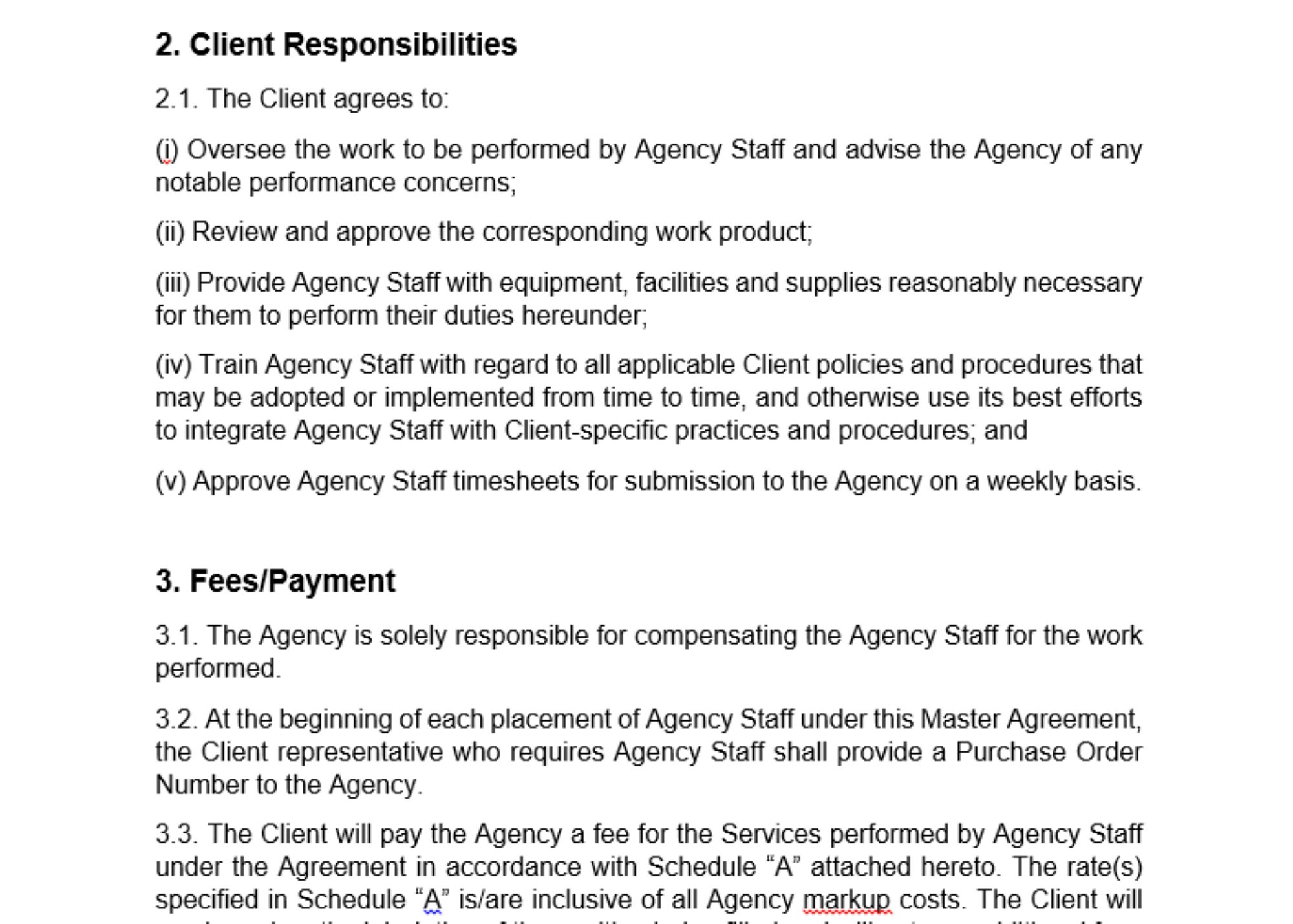 Editable Staffing Agency Agreement Template/ Relief Staffing Healthcare ...