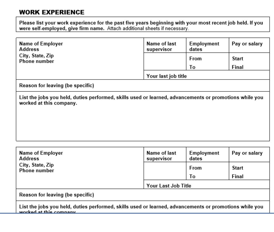 Application for Employment// Generic Small Business Employment ...