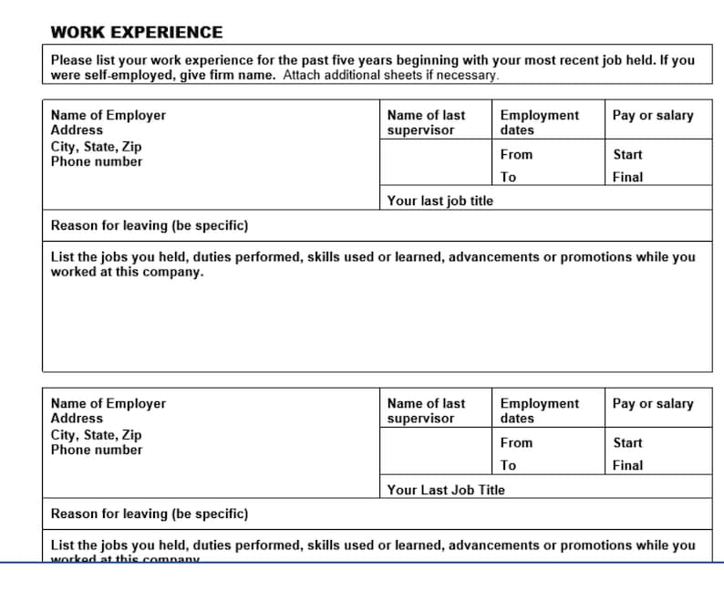 Application for Employment// Generic Small Business Employment ...