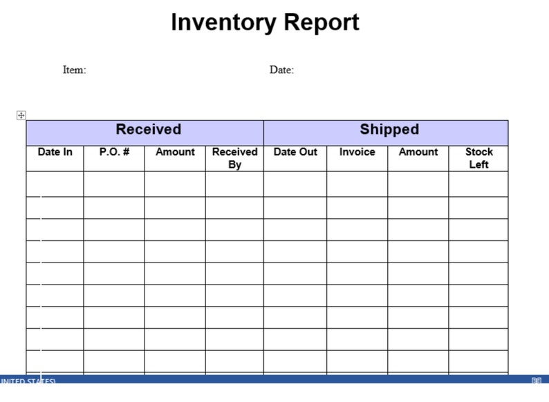 Easy to Edit Inventory Report / Inventory List Planner/ Inventory ...