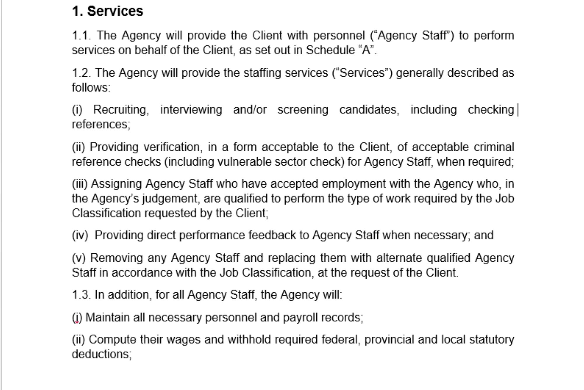 Editable Staffing Agency Agreement Template/ Relief Staffing Healthcare ...