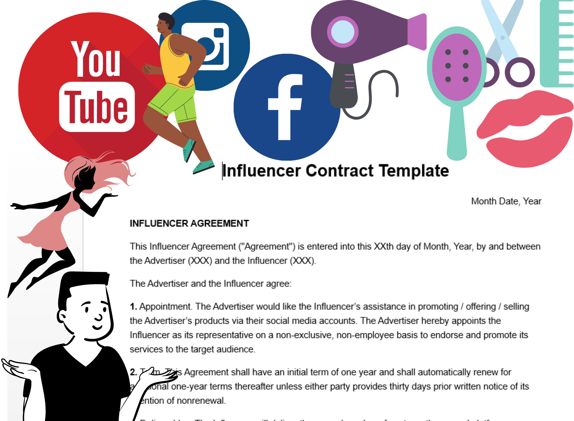Influencer Contract /social Media Agreement/collaboration /brand ...