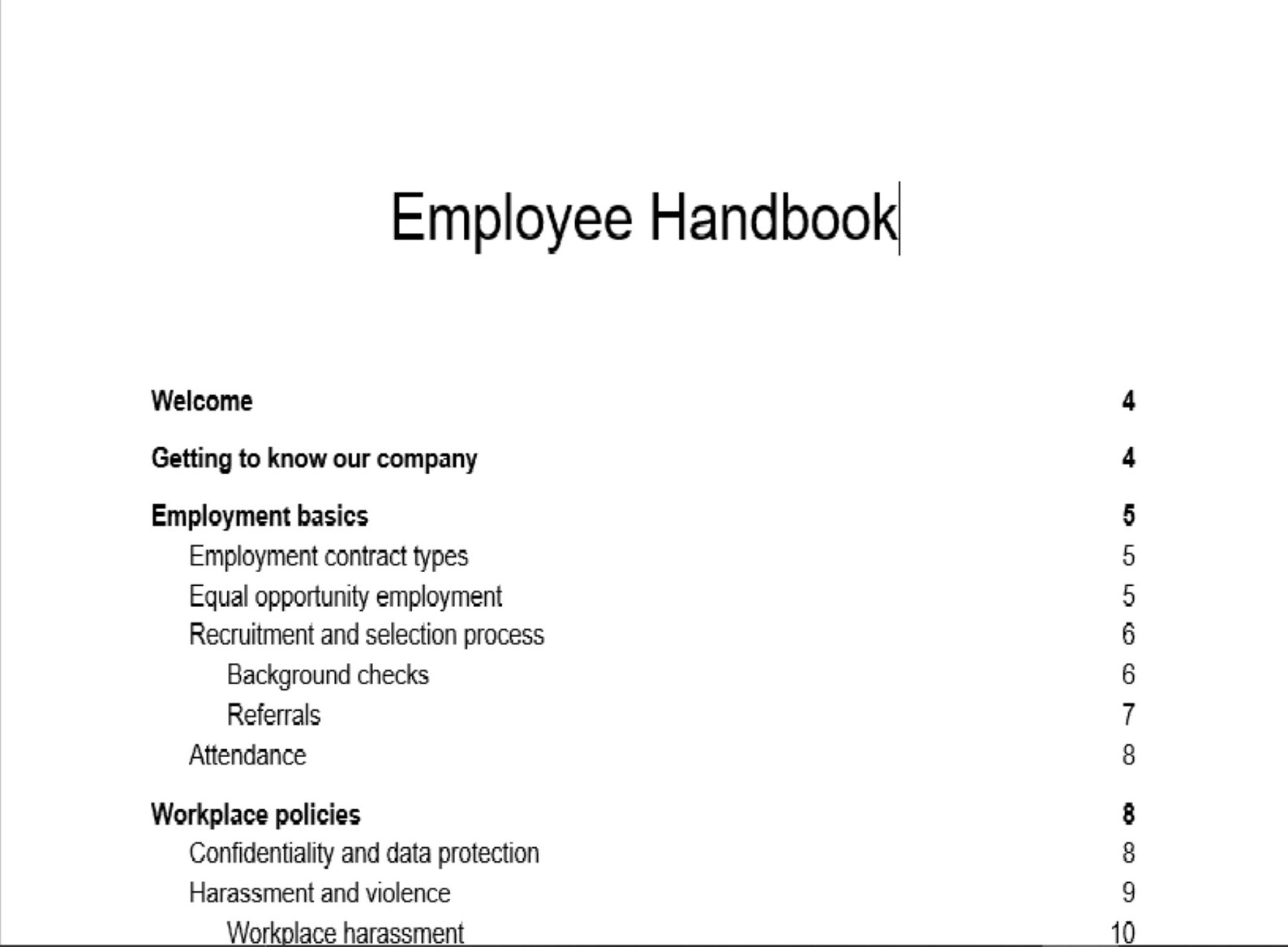 Easy to Edit Employee Handbook / Manual /staff Handbook /small Business ...