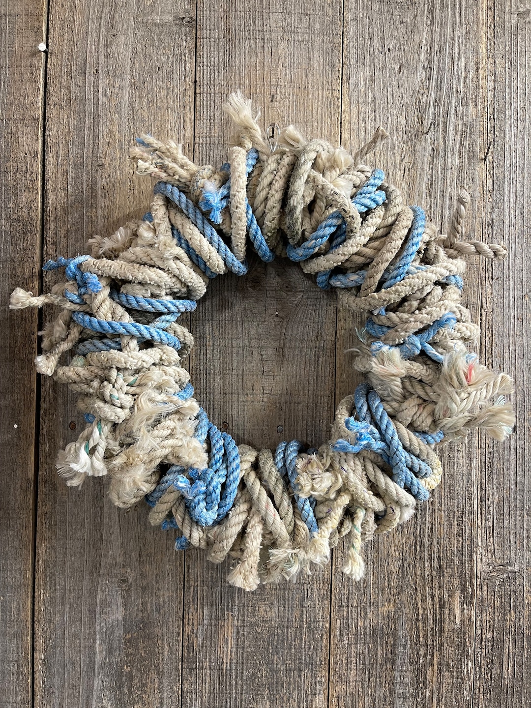 New England Tangled Rope Wreath in Spring Sky Colors - Etsy