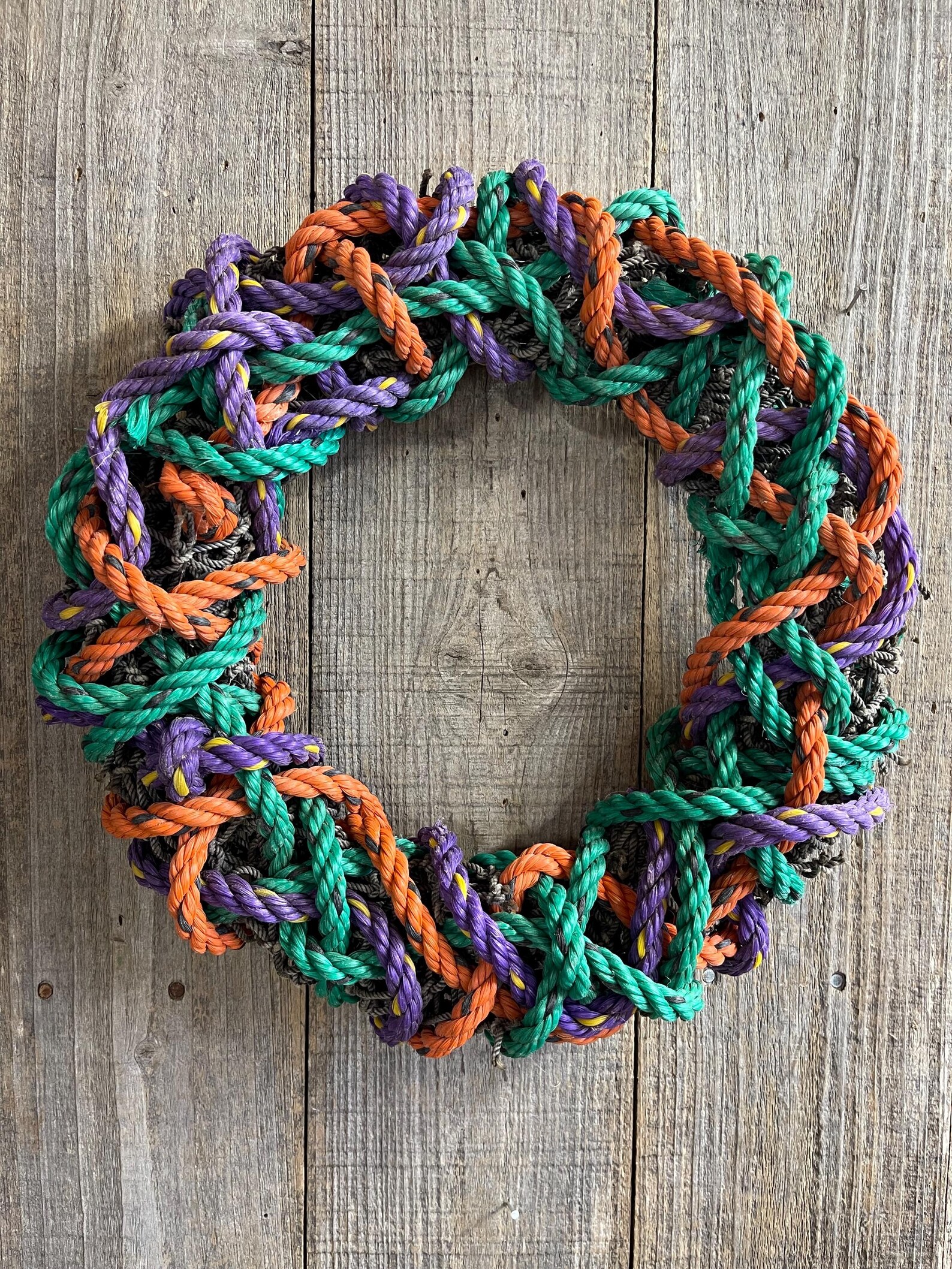 New England Tangled Rope Wreath in Dark Autumn Colors - Etsy