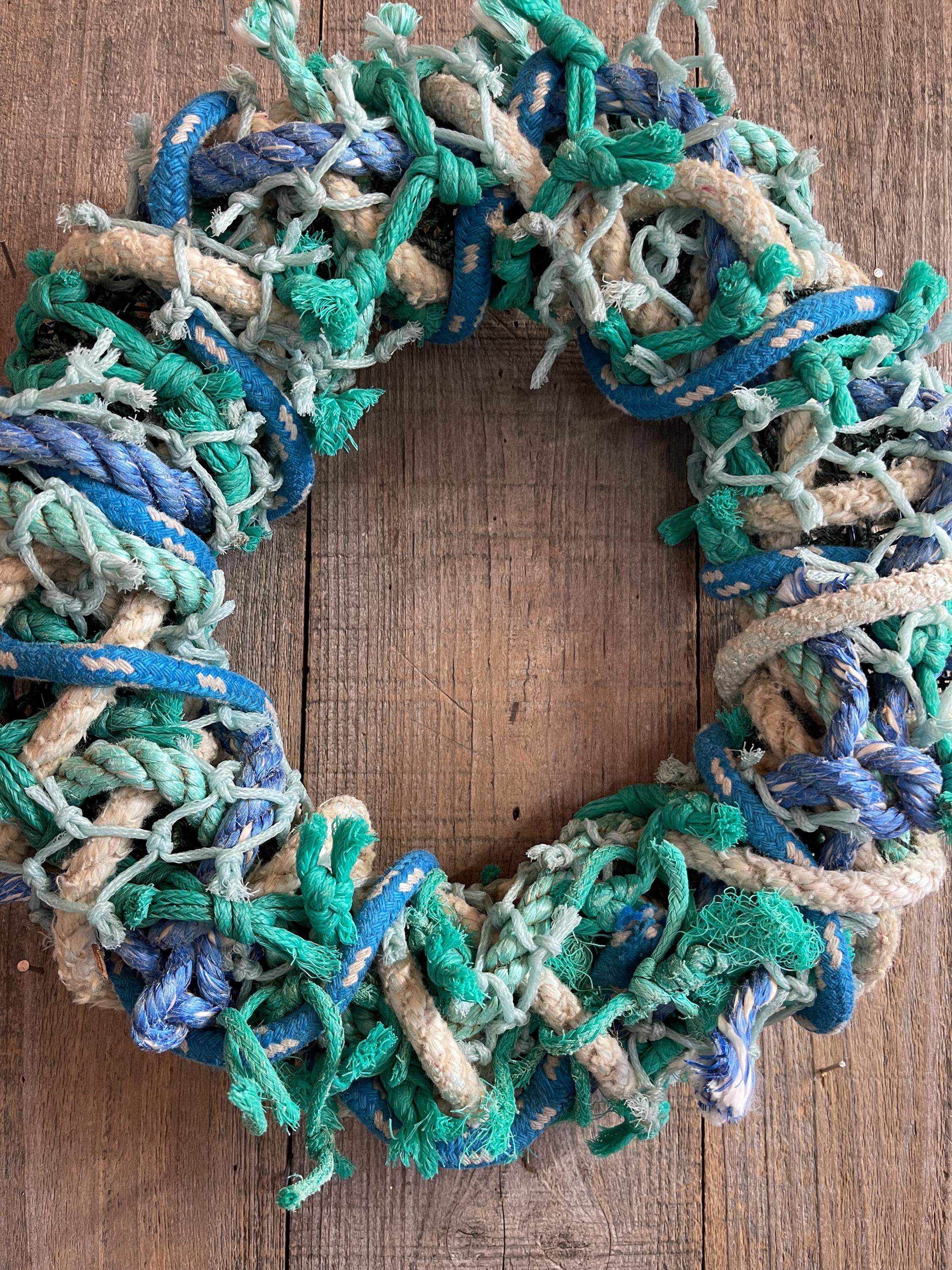 Tangled Rope Wreath is the Colors of the Sea - Etsy