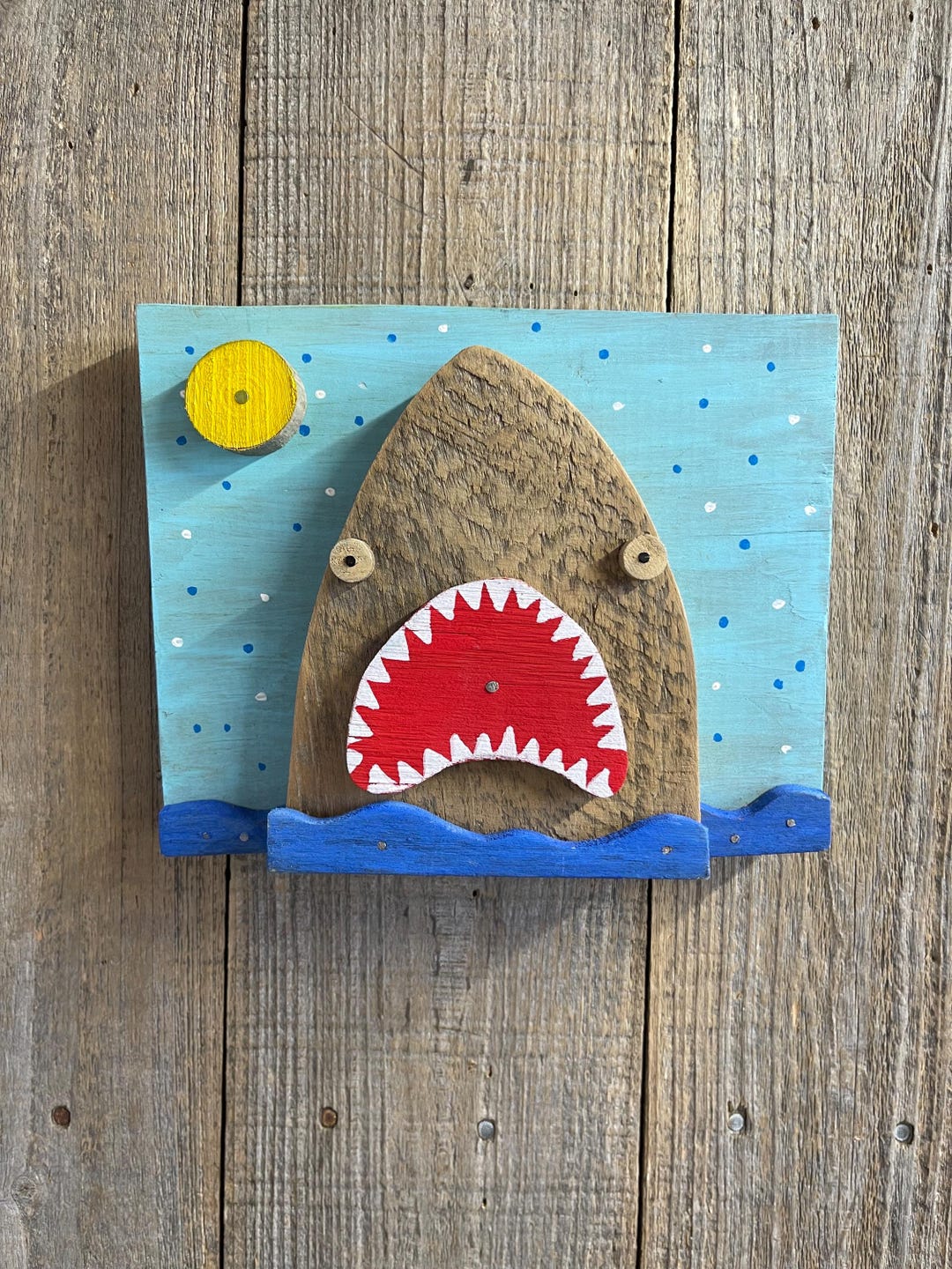 Shark Attack Folk Art Sculpture - Etsy