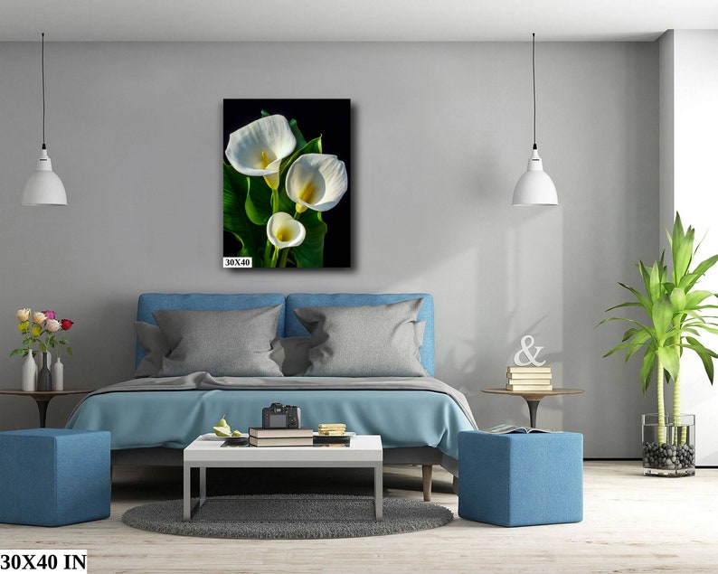 A Trio of White Calla Lillie's Form the Basis of This Botanical Art ...