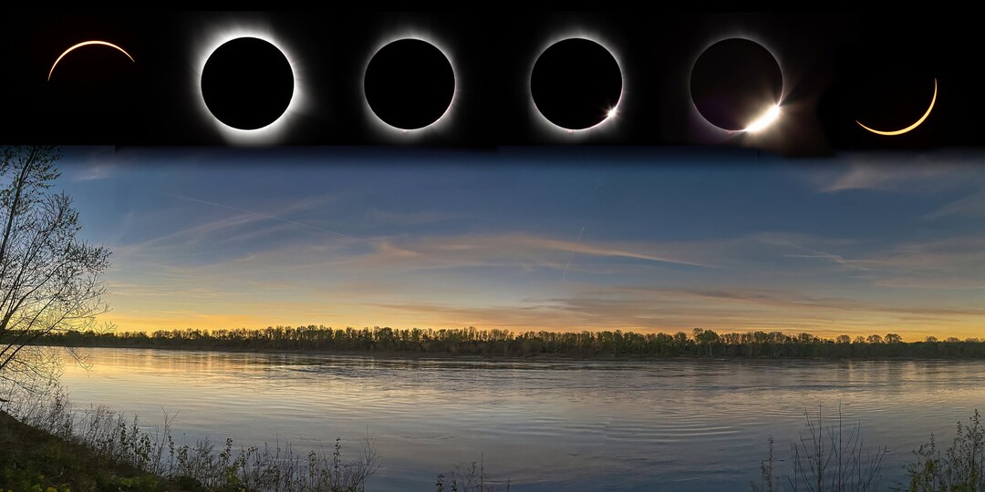 Great American Solar Eclipse Composite Pano Photograph With Mississippi ...