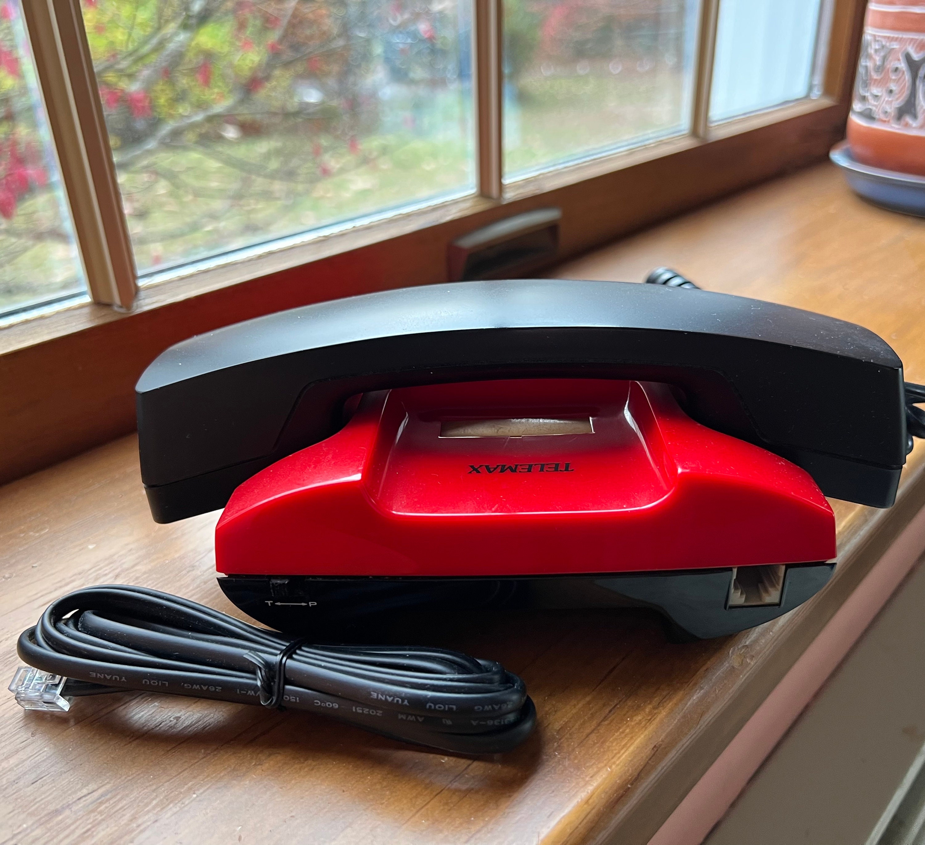 Red Desk Phone Vintage Telmax Red Black Button Dial - Etsy