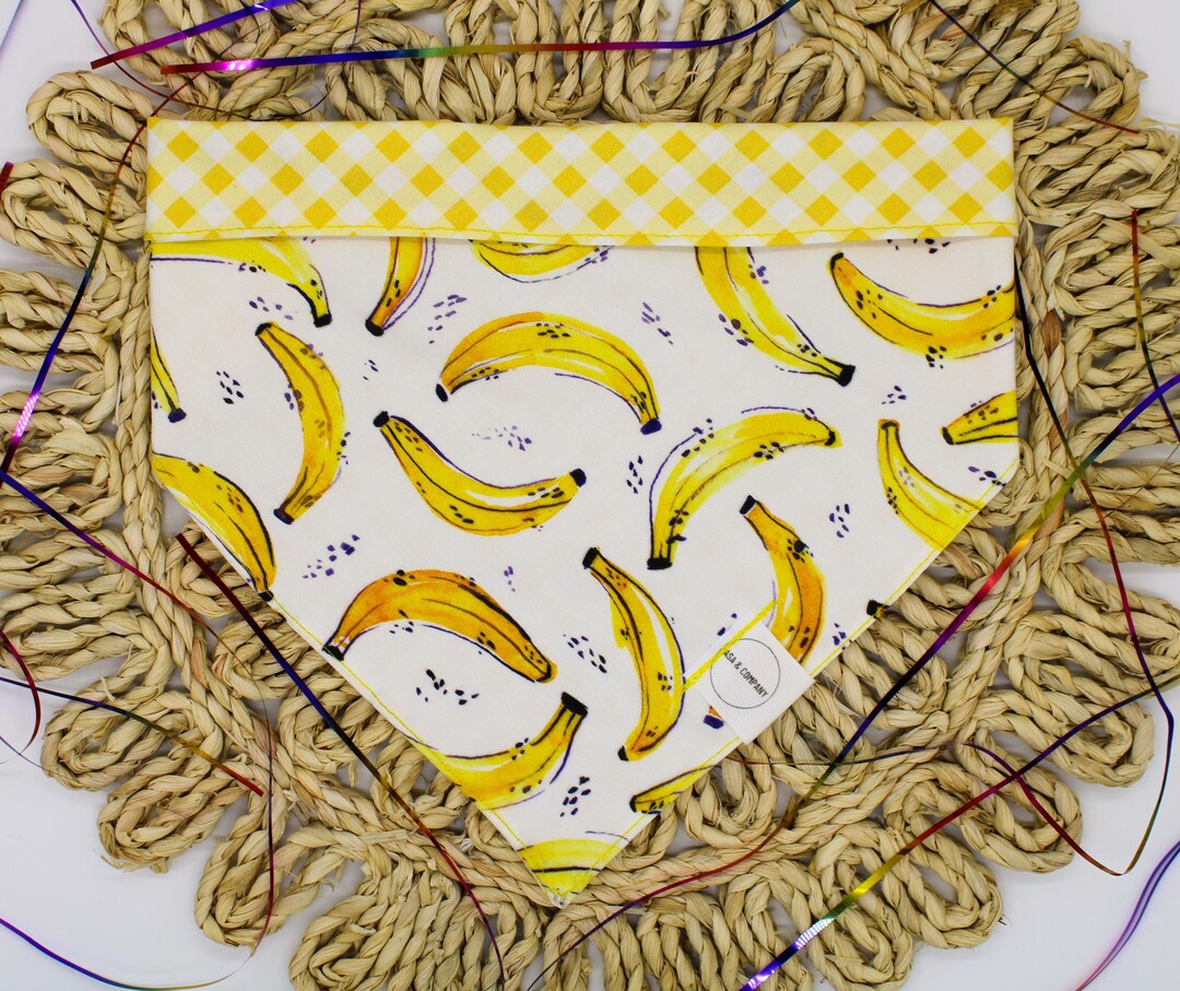 Go Bananas Reversible Bandana | Banana Bandana for Dogs or Cats | Cute ...