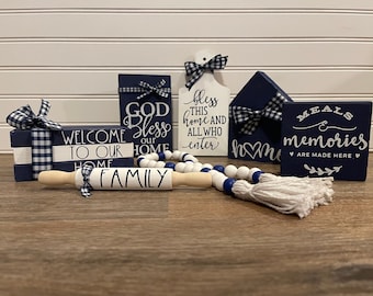 Blue Tiered Tray Decor | Etsy