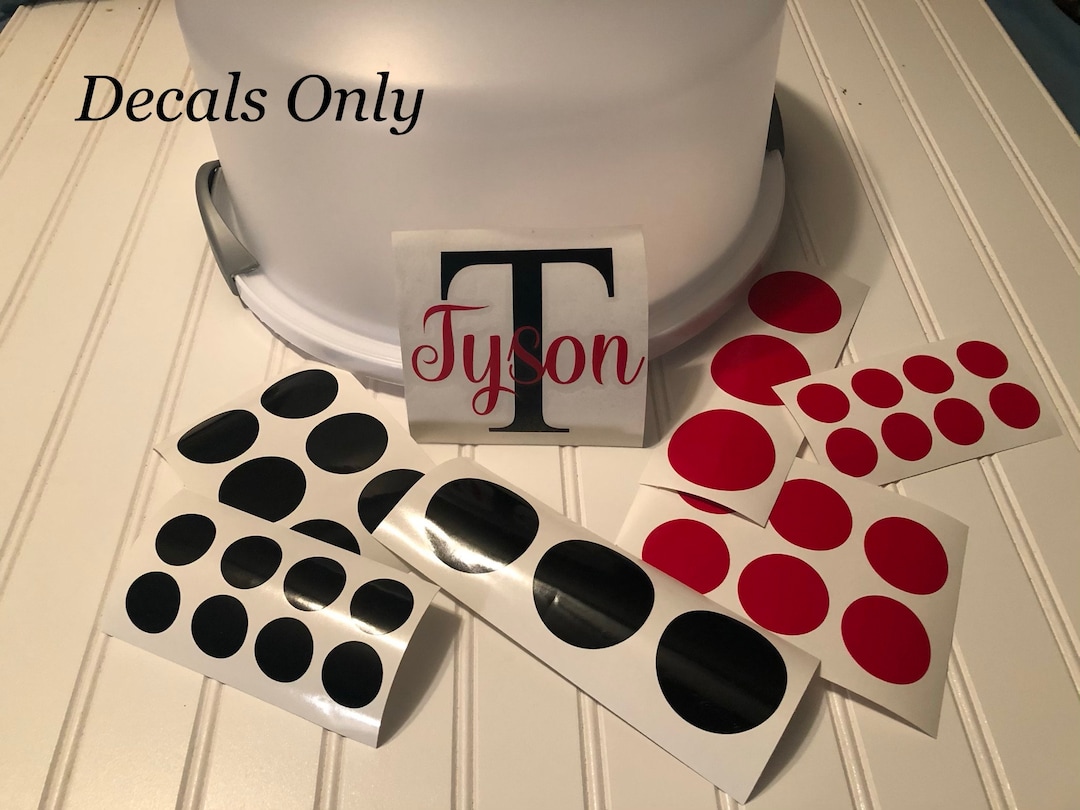 Personalized Cake Carrier Vinyl Decal Kit: DIY Polka Dot Design - Etsy