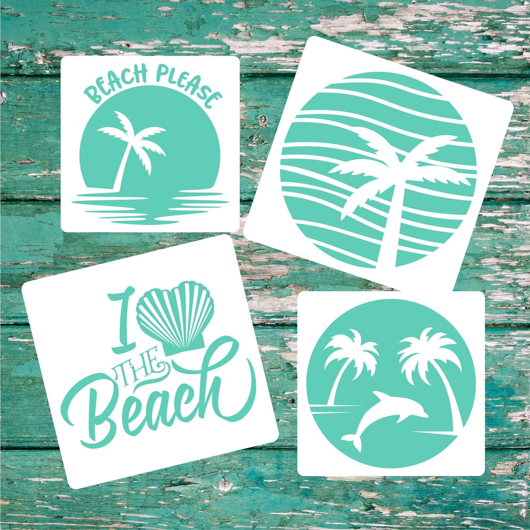 Beach Themed Decal, Palm Tree Decal, Dolphin Decal, I Love the Beach ...
