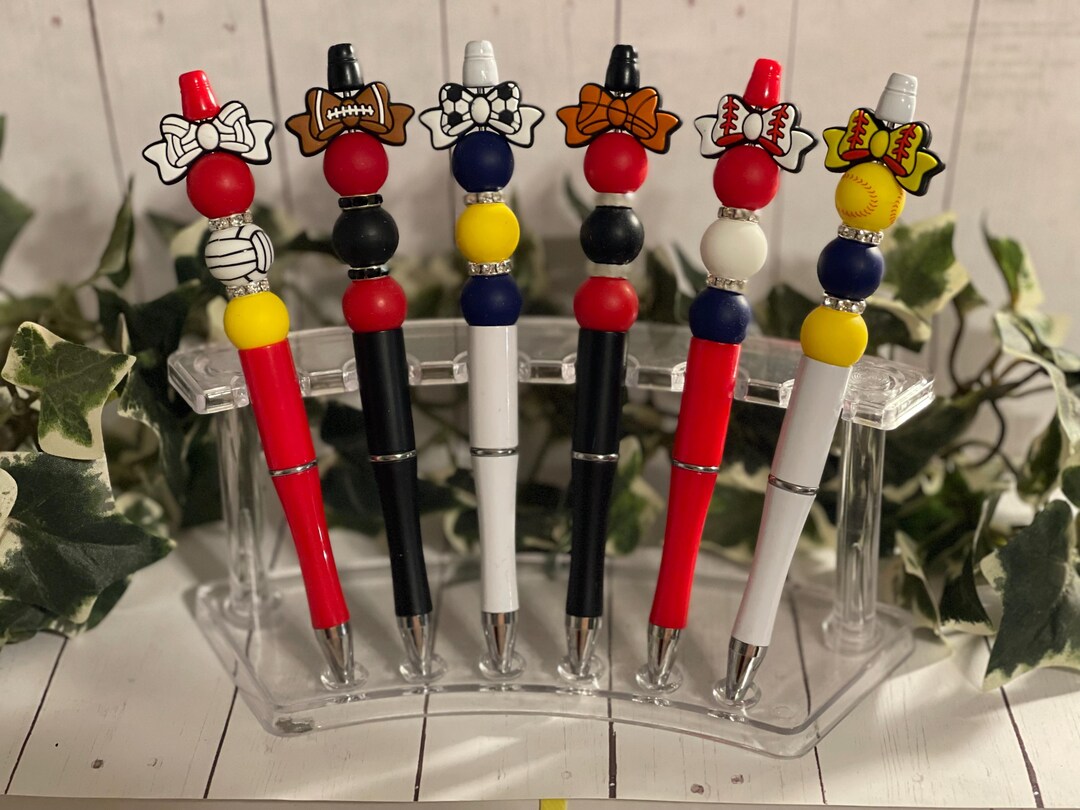 Custom Sports Beaded Pen, Custom Pen, Beaded Pen - Etsy