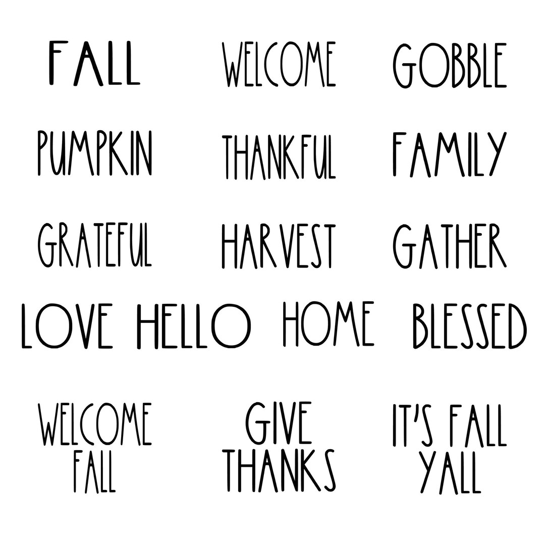 Fall Sayings Vinyl Decals: Harvest, Pumpkin, Thankful - Etsy