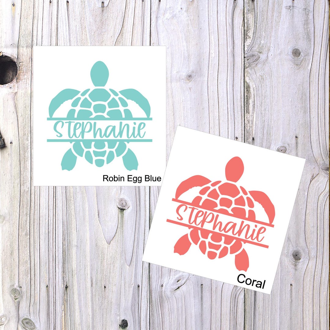 Custom Name Sea Turtle Vinyl Decal - Beach Decor - Etsy