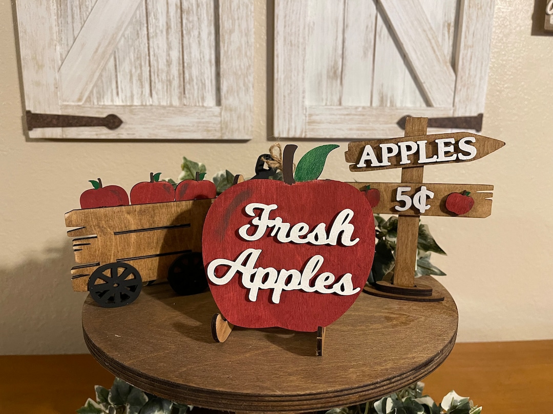 Apple 3D Tiered Tray Decor, Farmhouse Decor, Apple Decor, Fall Decor - Etsy
