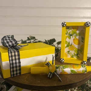 Lemon Tiered Tray Decor, Farmhouse Deocr, Summer Decor, Custom ...
