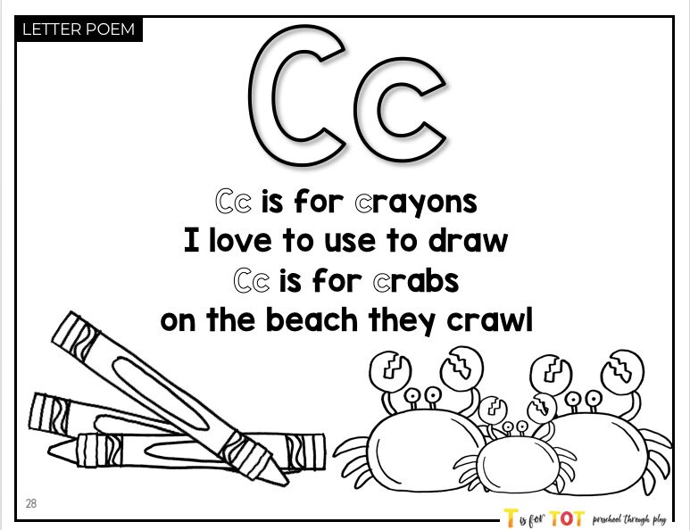 Letter C Toddler & Preschool Curriculum Tot School Weekly Lesson Plan ...