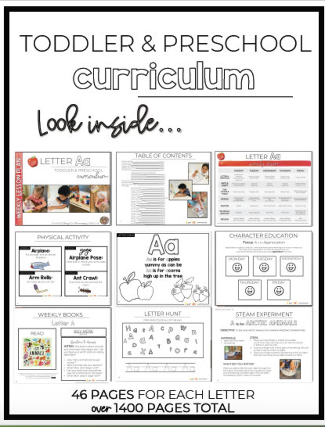 Toddler & Preschool Curriculum Alphabet Letters A-Z BUNDLE - Etsy