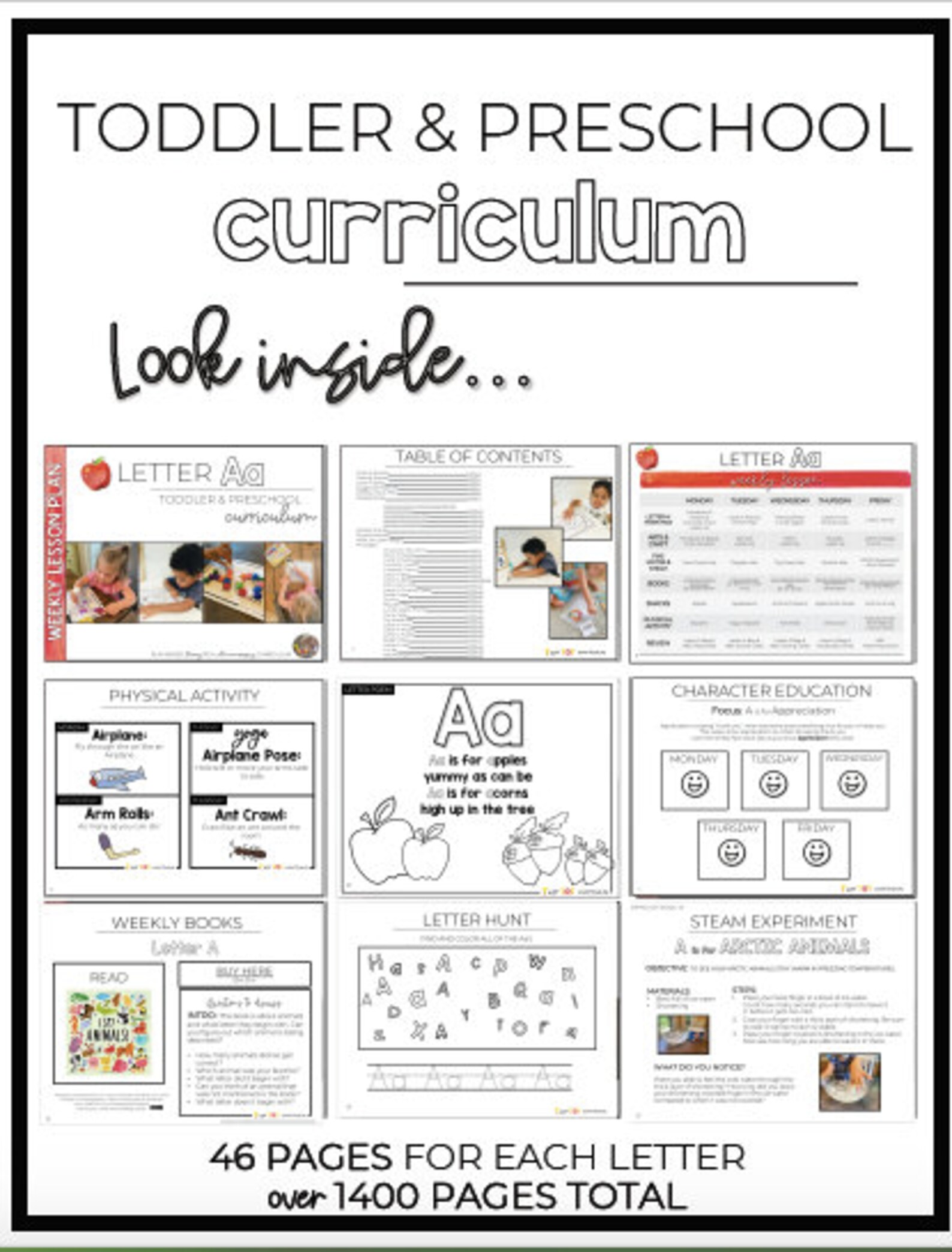 Toddler & Preschool Curriculum Alphabet Letters A-Z BUNDLE - Etsy