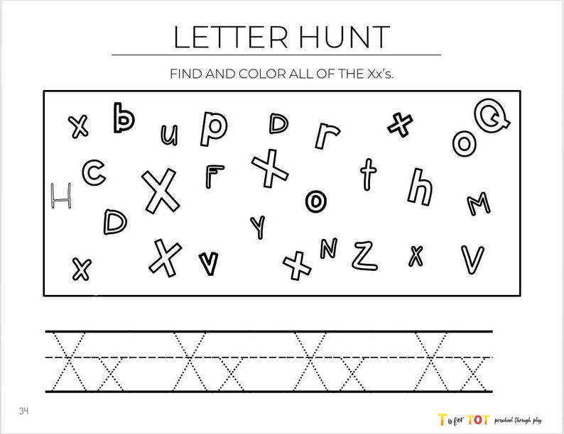 Letter X Toddler & Preschool Curriculum Tot School Weekly Lesson Plan ...