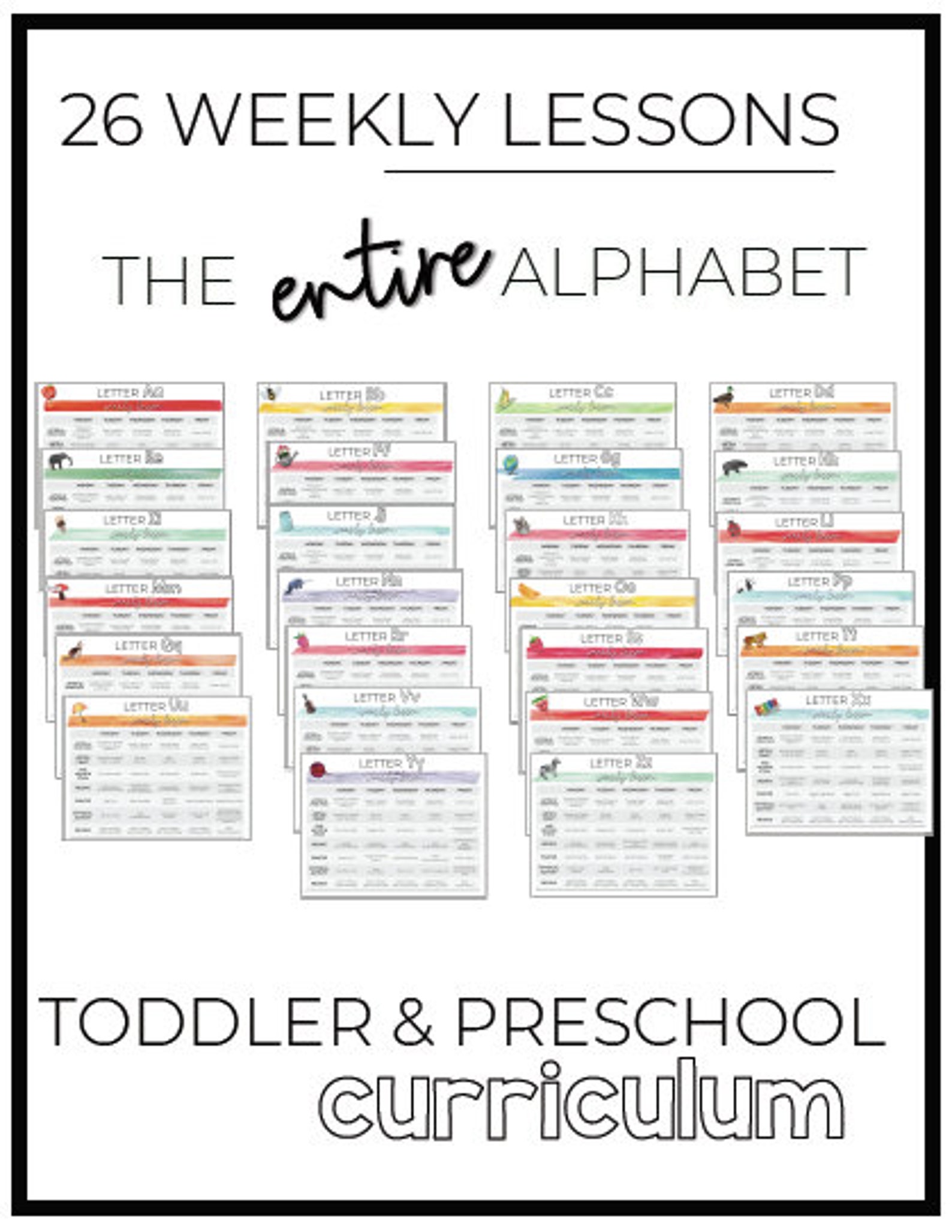 Toddler & Preschool Curriculum Alphabet Letters A-Z BUNDLE - Etsy