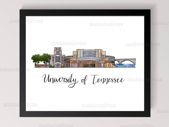 University of Tennessee Art Print College Art Knoxville | Etsy