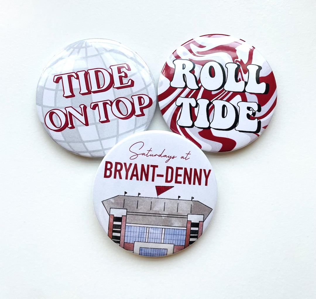 Alabama Game Day Button Game Day Pin Roll Tide Button College Football ...