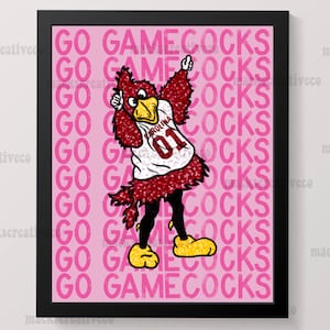 University of South Carolina Fun USC Art Print South Carolina Art Pink ...