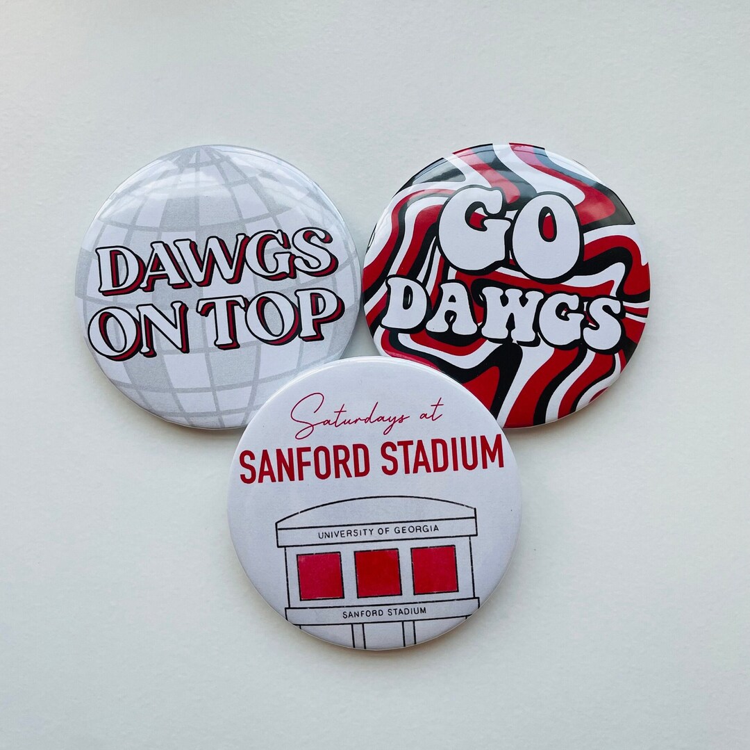 Georgia Game Day Button Game Day Pin go Dawgs Button College Football Bulldog Gameday Pin ...