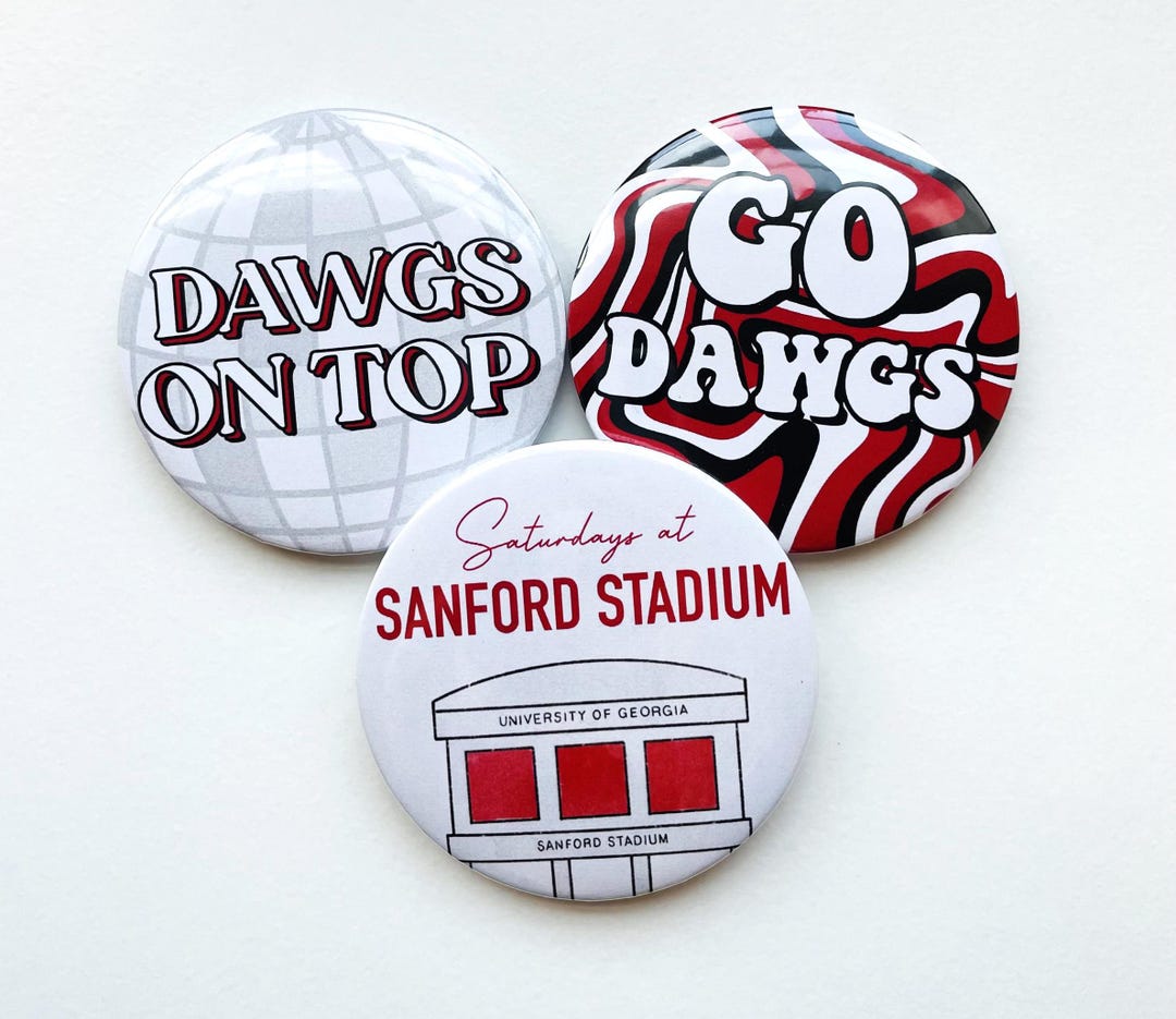 Georgia Game Day Button Game Day Pin go Dawgs Button College Football ...