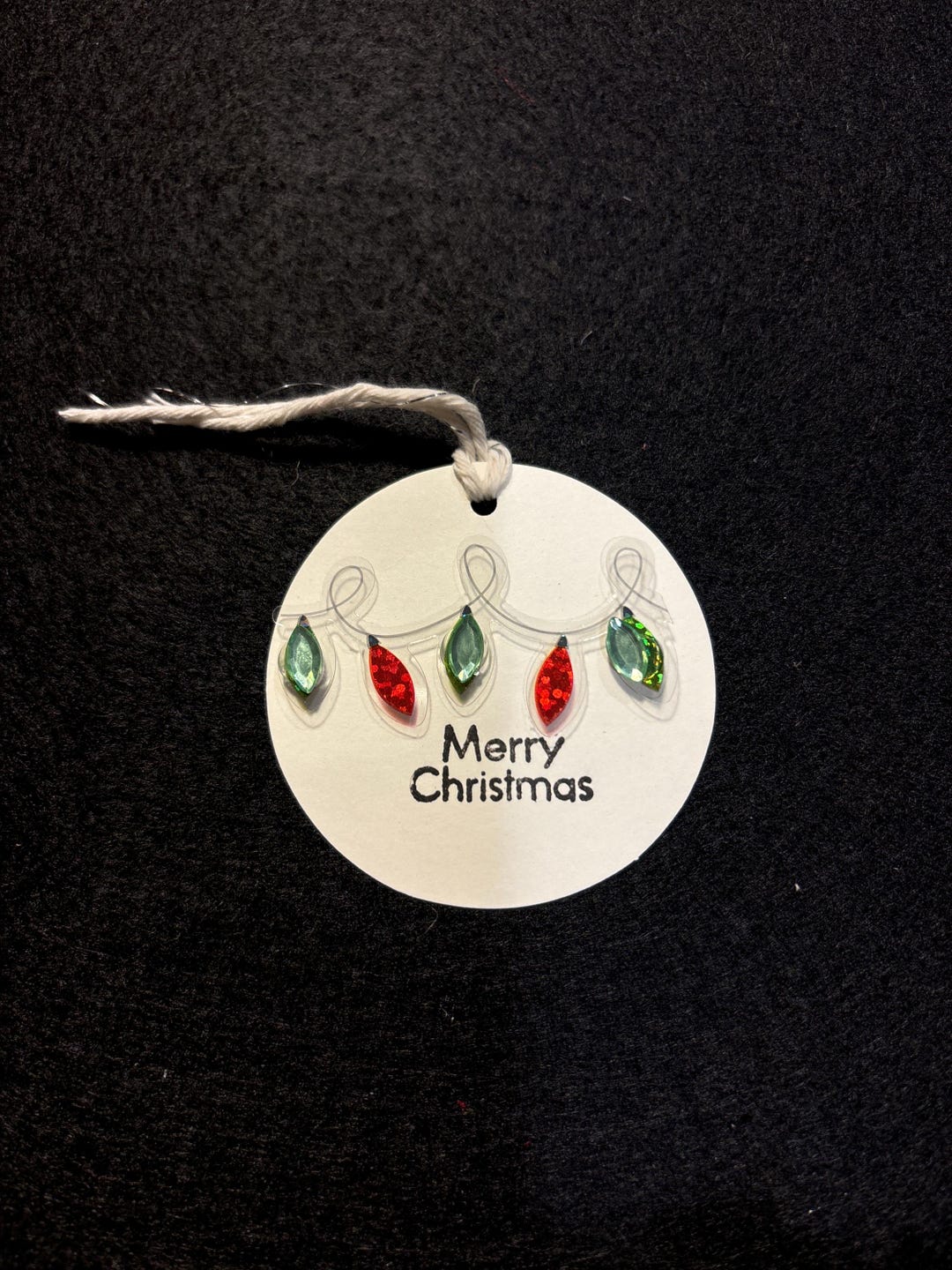 Merry Christmas String Light Gift Tag - Etsy