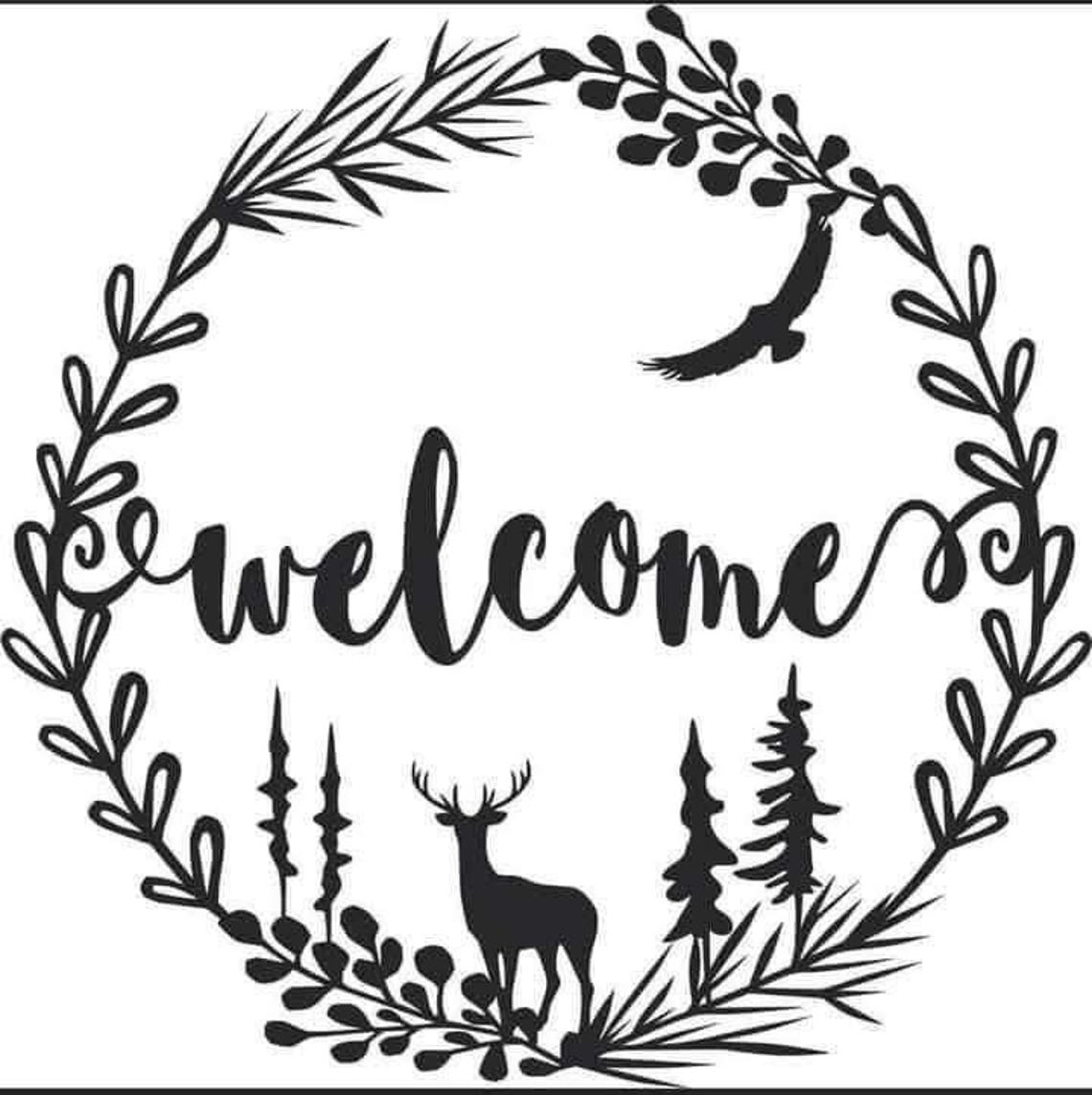 Door Hanger Deer Sign Digital Print - Etsy