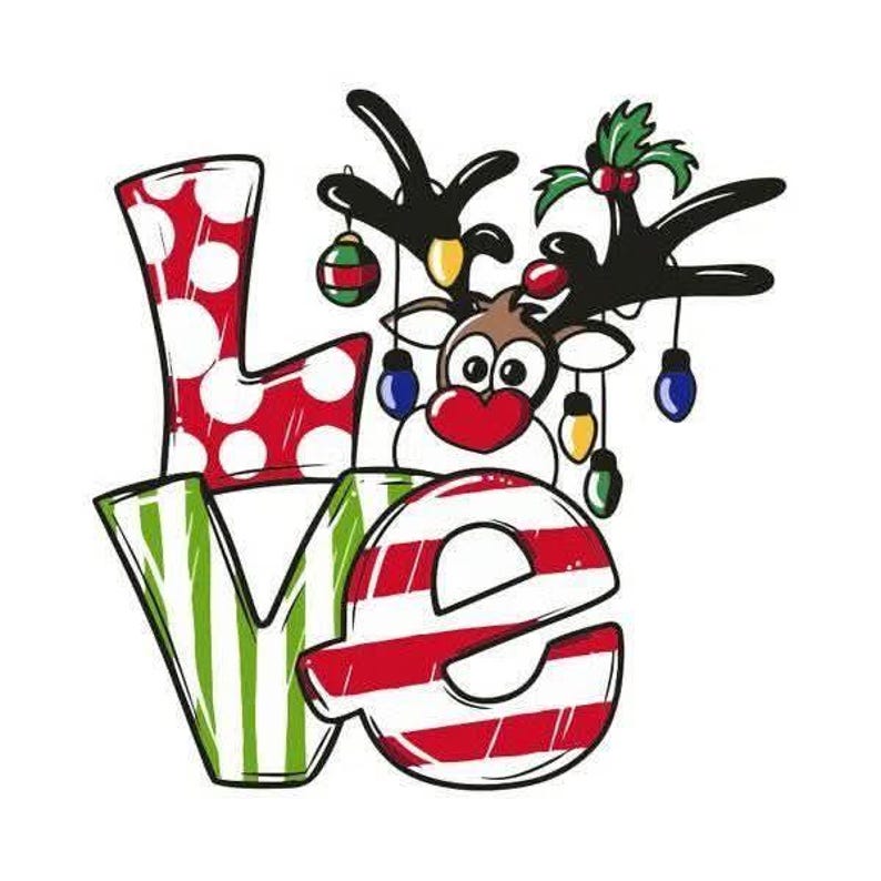 Love Reindeer Christmas Digital Print - Etsy