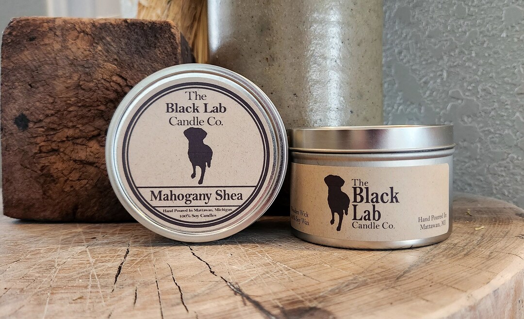 Mahogany Shea the Black Lab Candle Co. Hand Poured Soy Wax Candle 8 Oz ...