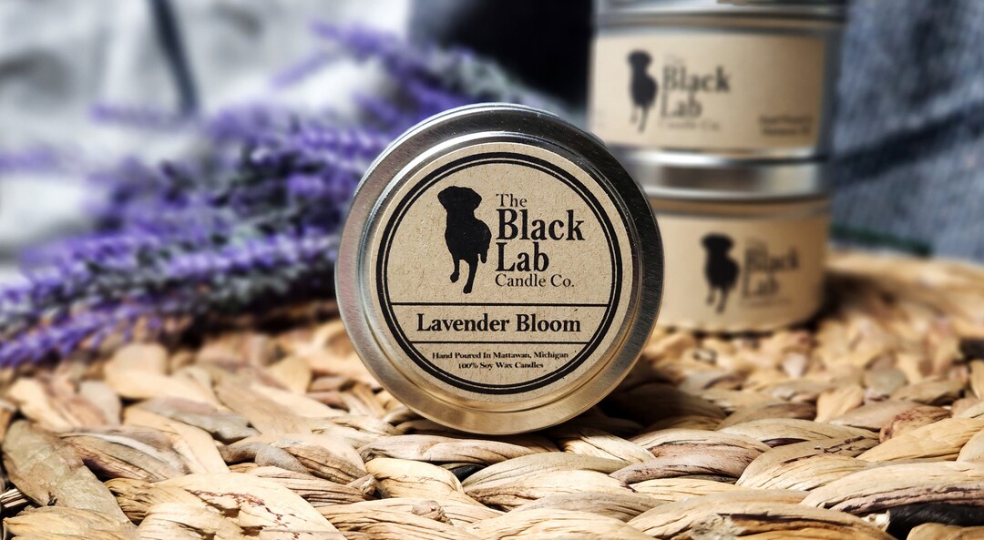 Lavender Bloom the Black Lab Candle Co. Hand Poured Soy Wax Candle 4 Oz ...