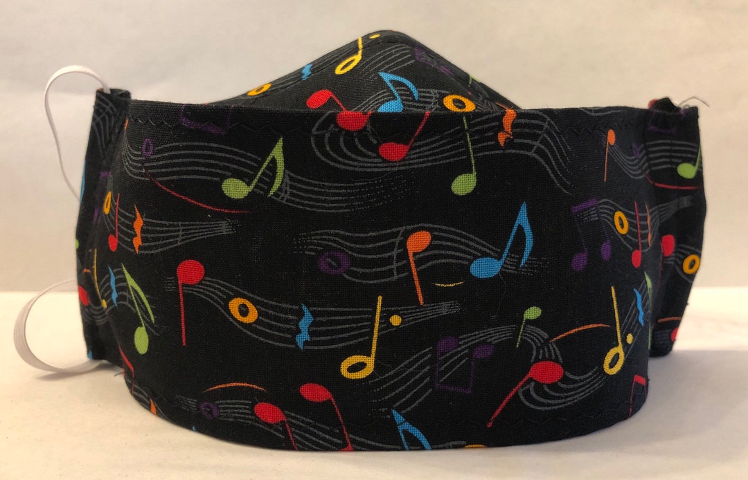 Music Notes 3D Mask Singers Mask Teachers Mask Adjustable Face Mask ...