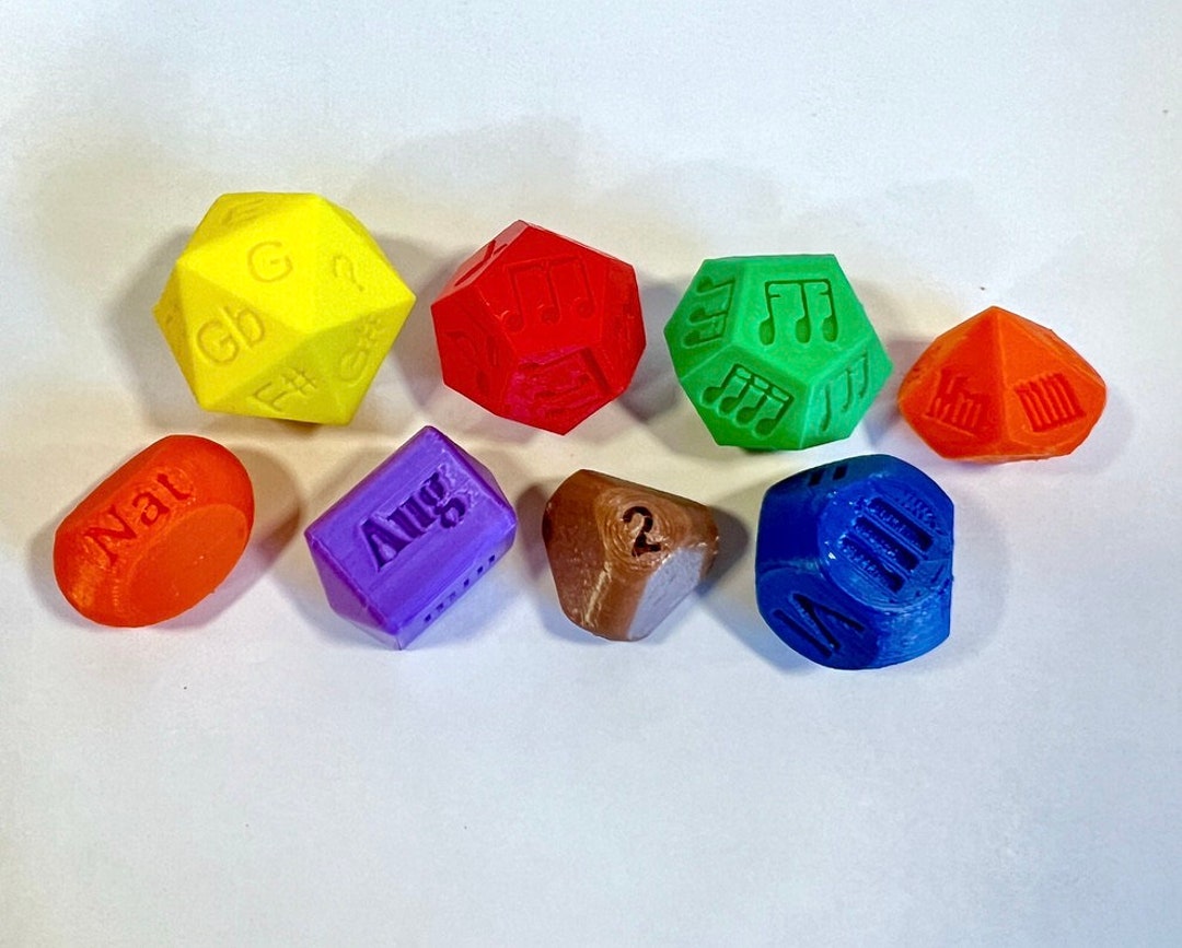 Music Theory Dice 3D Printed FREE SHIPPING on Whole Set - Etsy