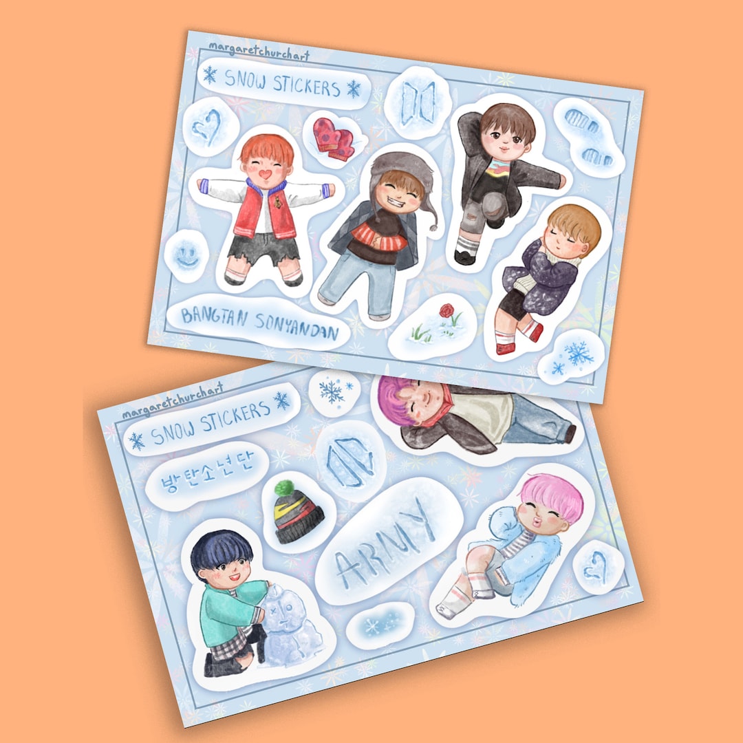 BTS Sticker Sheets Spring Day Sticker Sheets Cute BTS Sticker Sheets - Etsy