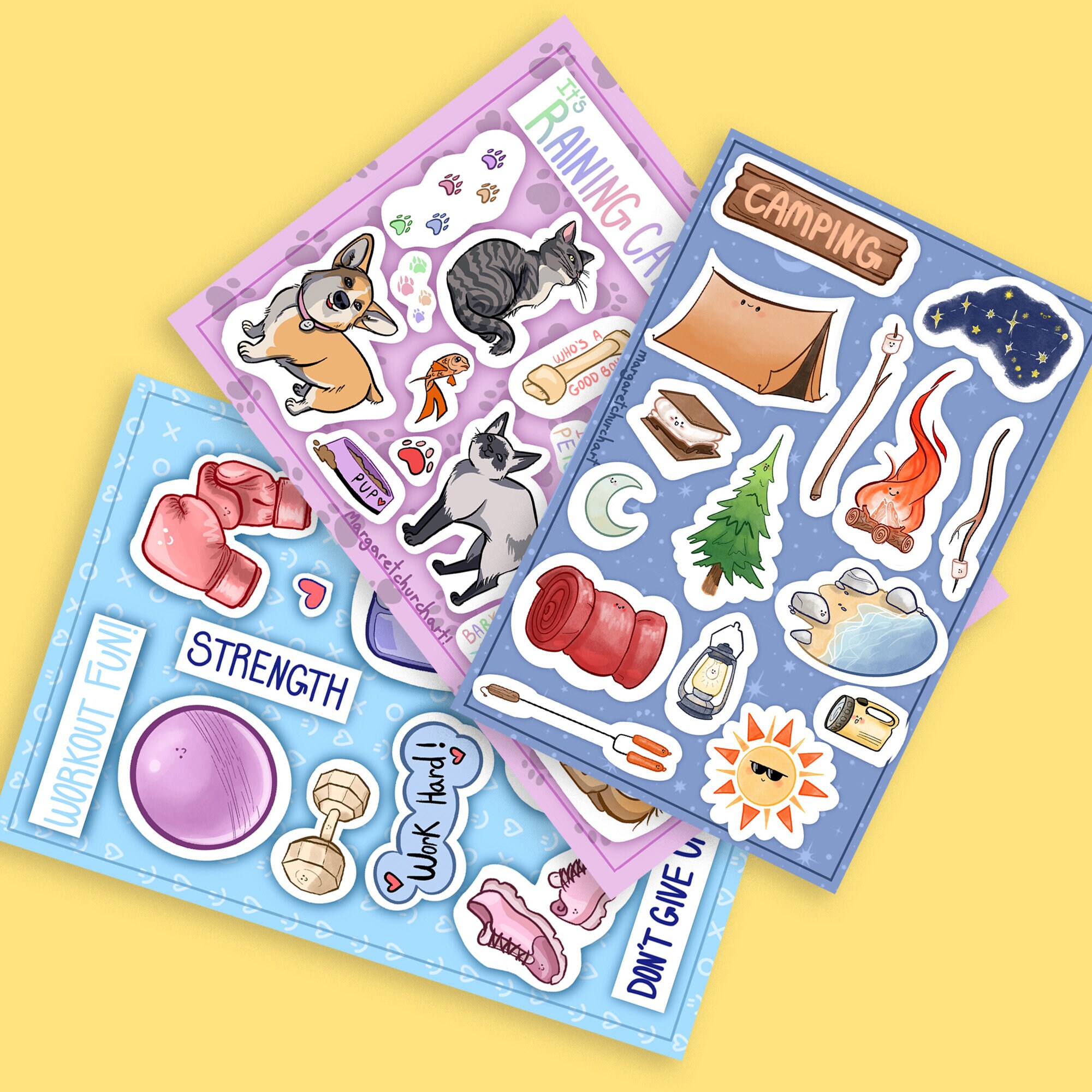 Cute Everyday Sticker Sheets | Smiley Face Stickers | Camping Stickers ...