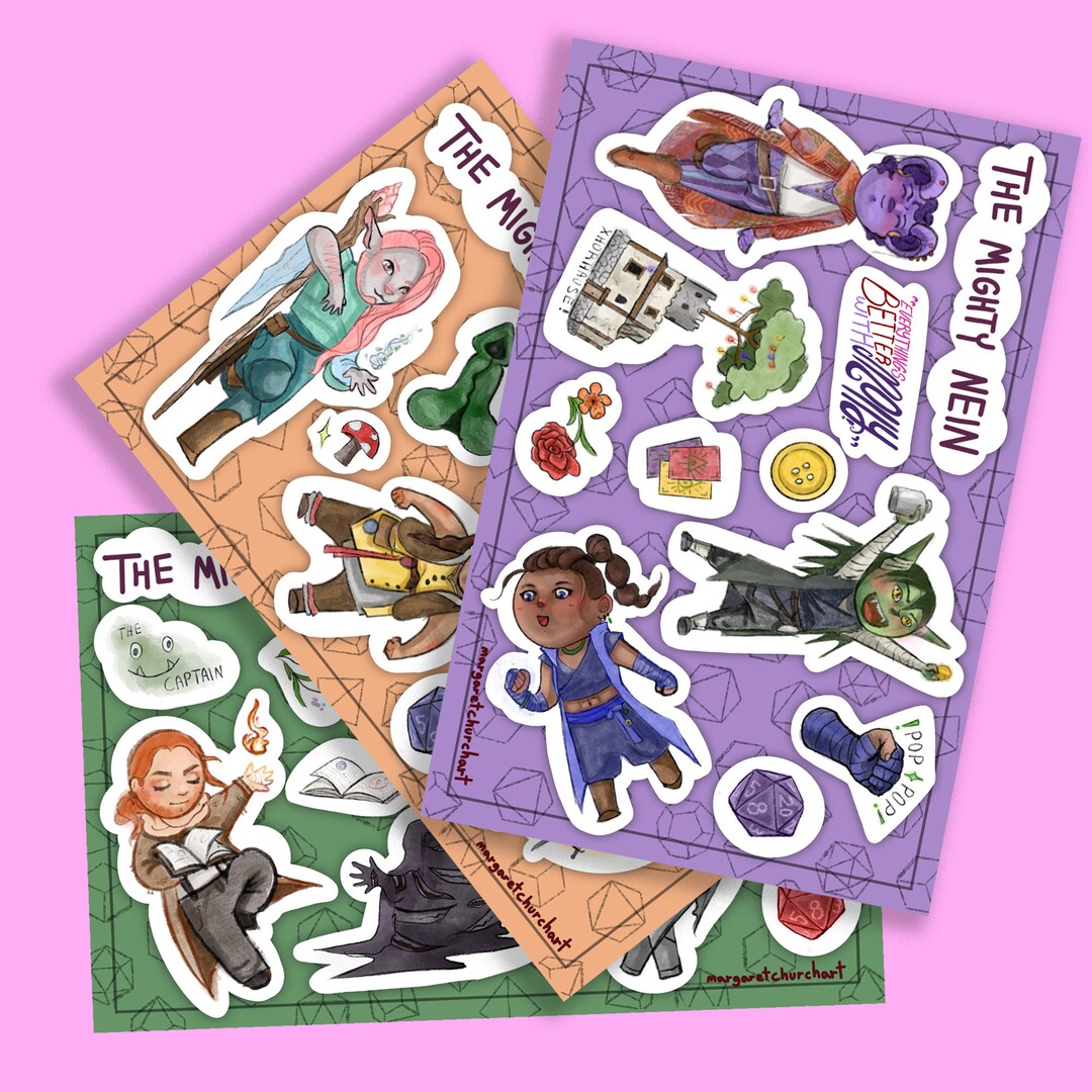 Mighty Nein Stickers ! | Critical Role Sticker Sheets | Cute Widowjest ...